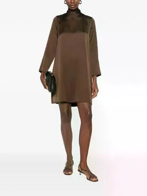 Dixie Bow-detail High-neck Mini Dress