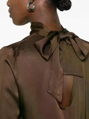 Dixie Bow-detail High-neck Mini Dress