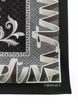 TWINSET Floral-print Scarf - Black