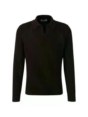 GRAN SASSO Ribbed-knit V-neck Sweater - Brown