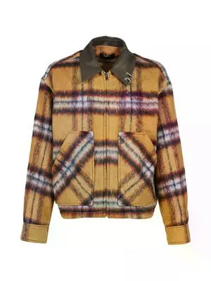 We11Done Check-pattern Zip-up Jacket - Neutrals