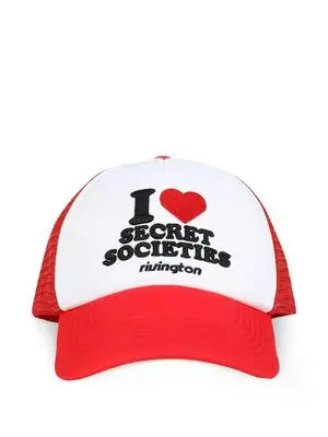 RRR123 Secret Societies Trucker Logo-embroidered Mesh-panel Cap - Red
