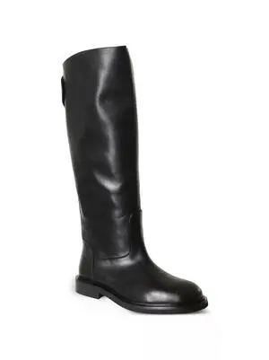 POEVE Leather Touch-strap Knee-high Boots