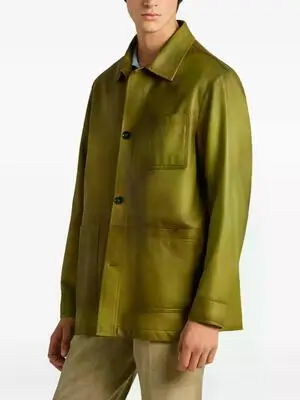 Kiton Button-fastening Leather Jacket
