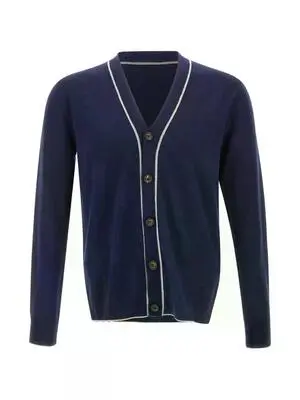 Eleventy Piping-detail Wool Cardigan