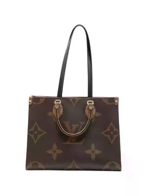 LOUIS VUITTON 2010-2026 Monogram Reverse Giant Onthego Mm Satchel - Brown
