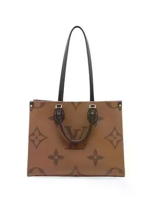 LOUIS VUITTON 2010-2026 Monogram Reverse Giant Onthego Mm Satchel - Brown