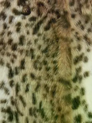 SWORD 6644 Leopard-print Faux-fur Coat