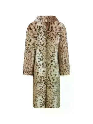SWORD 6644 Leopard-print Faux-fur Coat - Brown