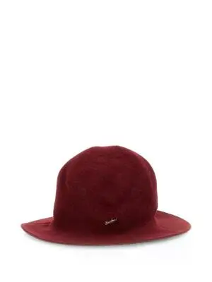Borsalino Angelina Cloche Logo-plaque Hat - Red