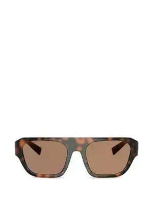 Dolce & Gabbana Tortoiseshell-effect Logo-plaque Sunglasses - Brown