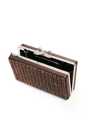 SELF-PORTRAIT Crystal-embellished Bow Clutch Bag
