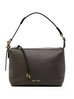 Etro Grainy Leather Shoulder Bag - Brown