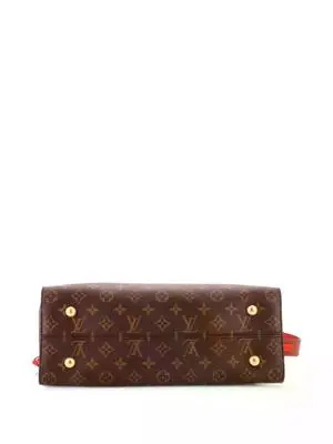 LOUIS VUITTON Tuileries Monogram Canvas Leather Satchel - Brown