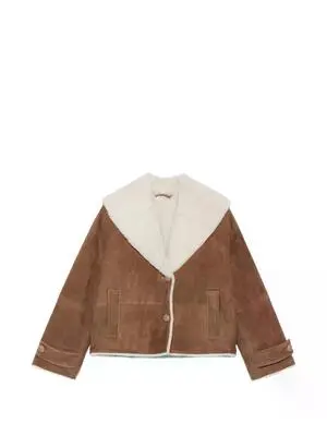 MANZONI 24 Shearling-collar Suede Jacket