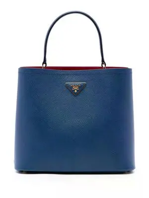 Prada 2019 Large Saffiano Cuir Panier Satchel - Blue