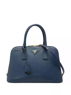 Prada 2013-2026 Medium Saffiano Lux Promenade Satchel - Blue