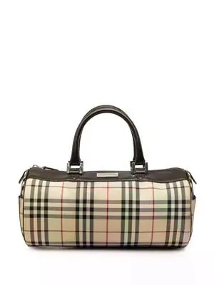 Burberry 2000-2017 House Check Canvas Barrel Handbag - Neutrals