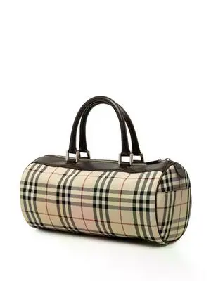 Burberry 2000-2017 House Check Canvas Barrel Handbag
