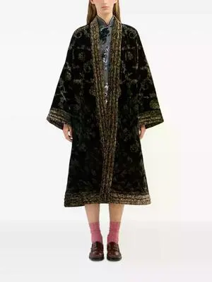 PIERRE-LOUIS MASCIA Kandox Floral-print Quilted Kimono - Black