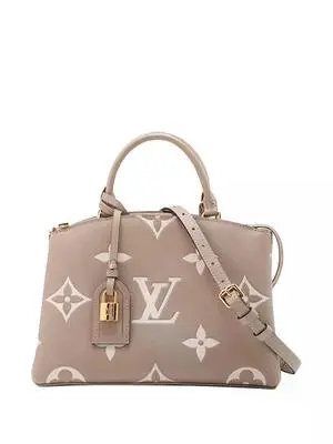 LOUIS VUITTON 2021-2026 Bicolor Monogram Empreinte Giant Petit Palais Satchel - Brown