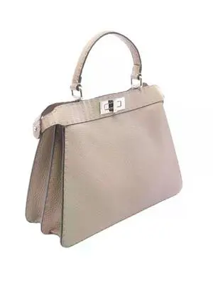 Fendi 2000-2010 Medium Leather Selleria Peekaboo Iconic Satchel - Neutrals