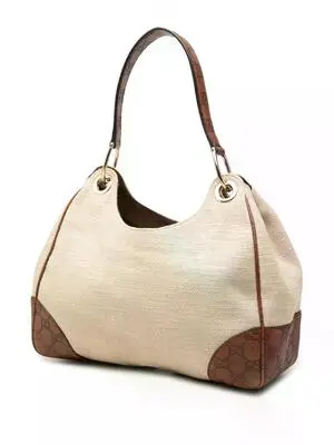 Gucci Canvas And Leather Trimmed Shoulder Bag