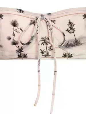 Agua Bendita Libertad Arena Beaded Bikini Top