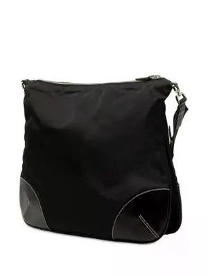 Prada Vitello Trimmed Tessuto Zip Top Cross Body Bag