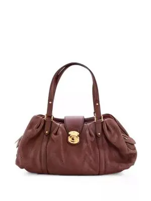 LOUIS VUITTON Lunar Handbag Mahina Leather Gm Satchel - Brown