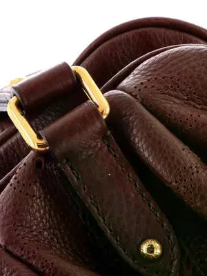 LOUIS VUITTON Lunar Handbag Mahina Leather Gm Satchel - Brown
