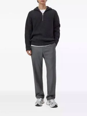 Closed Ribbed-knit Half-zip Sweater