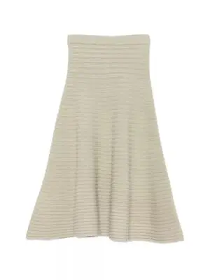 Christian Wijnants Ribbed-knit Flared Skirt - Green