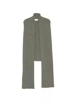 Christian Wijnants Kadija Ribbed-knit Pin-fastening Scarf - Green