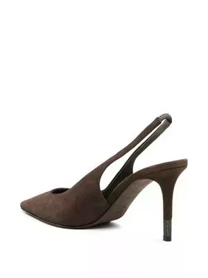 Brunello Cucinelli Monili-chain Pointed-toe Sandals - Brown