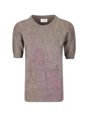 P.a.r.o.s.h Mélange-effect Short-sleeve Sweater - Brown