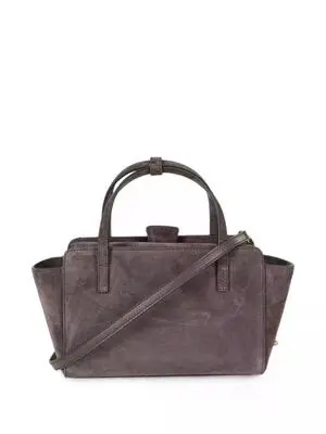 HIDESINS Small Flap Suede Logo-print Tote Bag