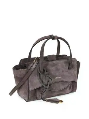 HIDESINS Small Flap Suede Logo-print Tote Bag
