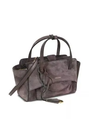 HIDESINS Suede Logo-print Tote Bag - Grey