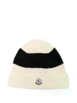 Moncler Striped Logo-patch Beanie Hat