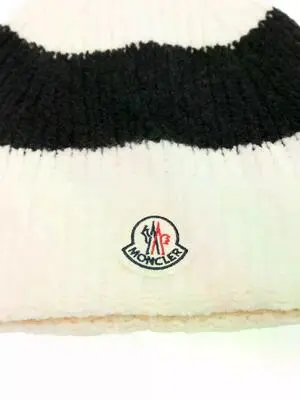 Moncler Striped Logo-patch Beanie Hat