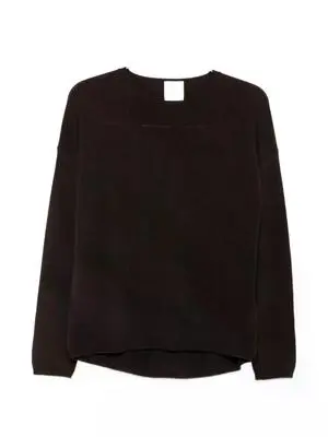 ALLUDE Drop-shoulder Fine Knit Pullover