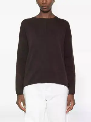 ALLUDE Drop-shoulder Fine Knit Pullover
