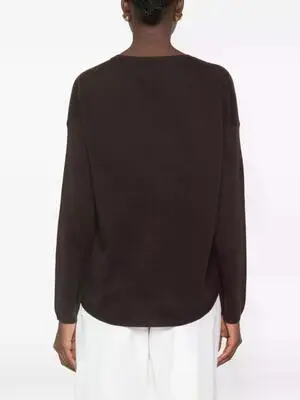 ALLUDE Drop-shoulder Fine Knit Pullover
