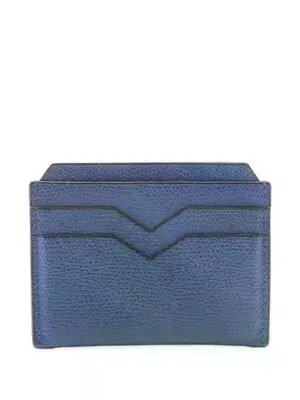 VALEXTRA VINTAGE 2000s Leather Card Case - Blue
