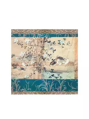 PIERRE-LOUIS MASCIA Aloeuw Landscape-print Silk Scarf - Neutrals