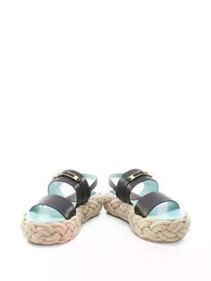 SERGIO ROSSI Bitt Braided Platform Sandals - Black