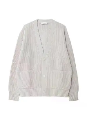 LARDINI Ribbed-knit Patch-pocket Cardigan - Neutrals