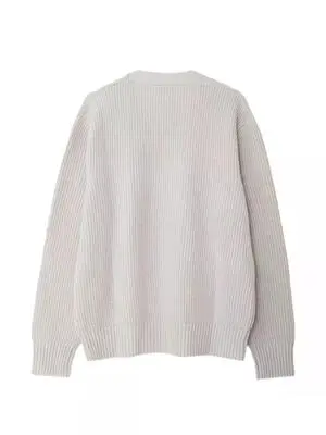 LARDINI Ribbed-knit Patch-pocket Cardigan
