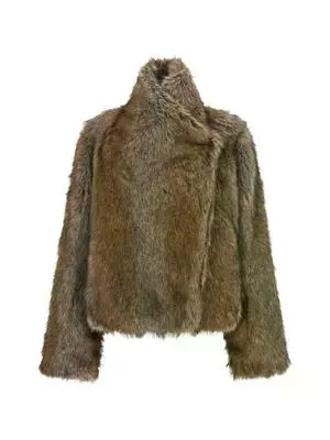 B&B COUTURE Brigitte First Asymmetrical Coat - Brown